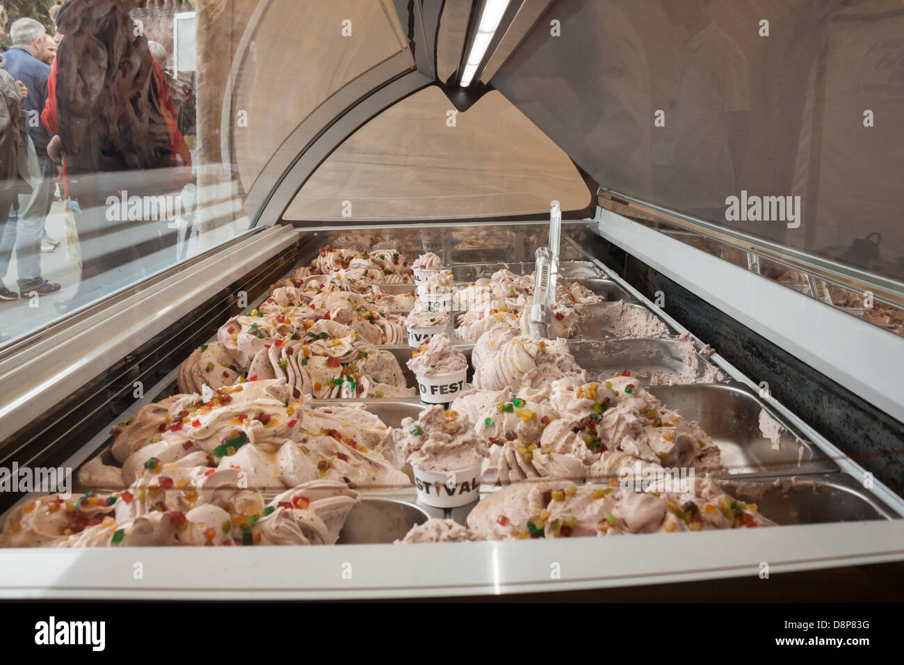 Milan, Italy - June 1, 2013: People visit Gelato Festival, annual event ...