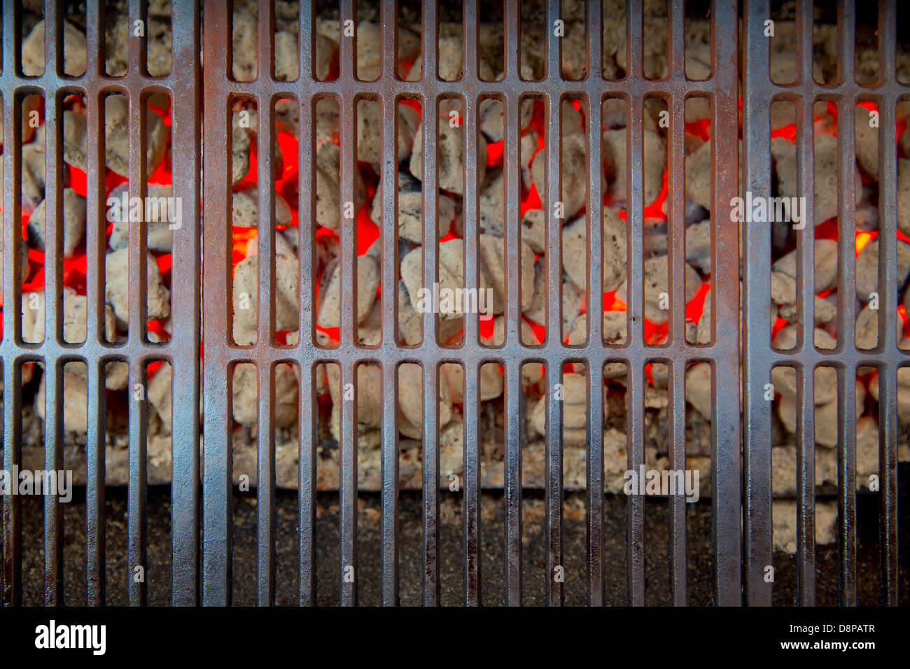 barbecue embers glowing in red fire Stock Photo - Alamy