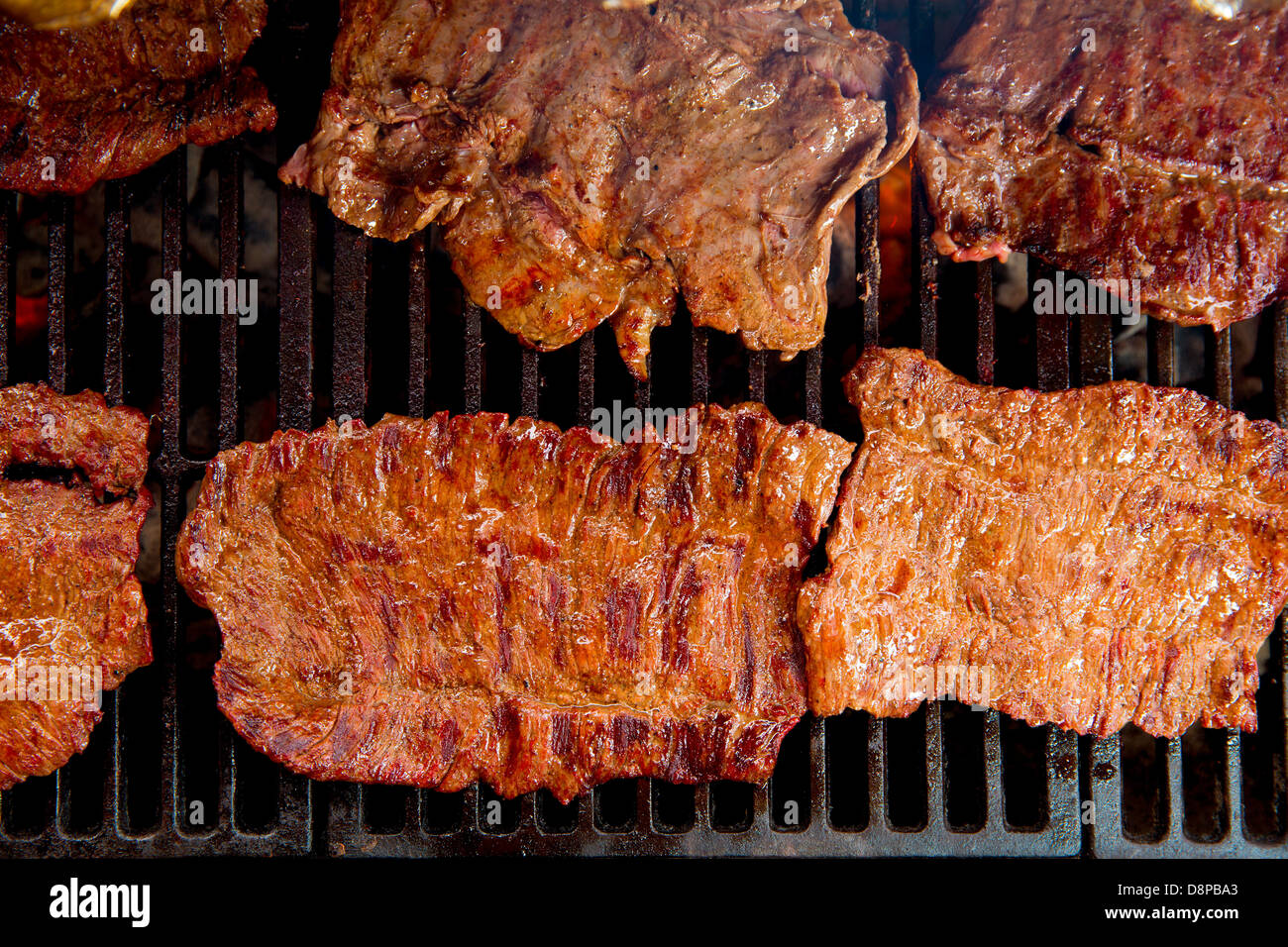 Beef meat barbecue grilled with embers and smoke american style Stock ...