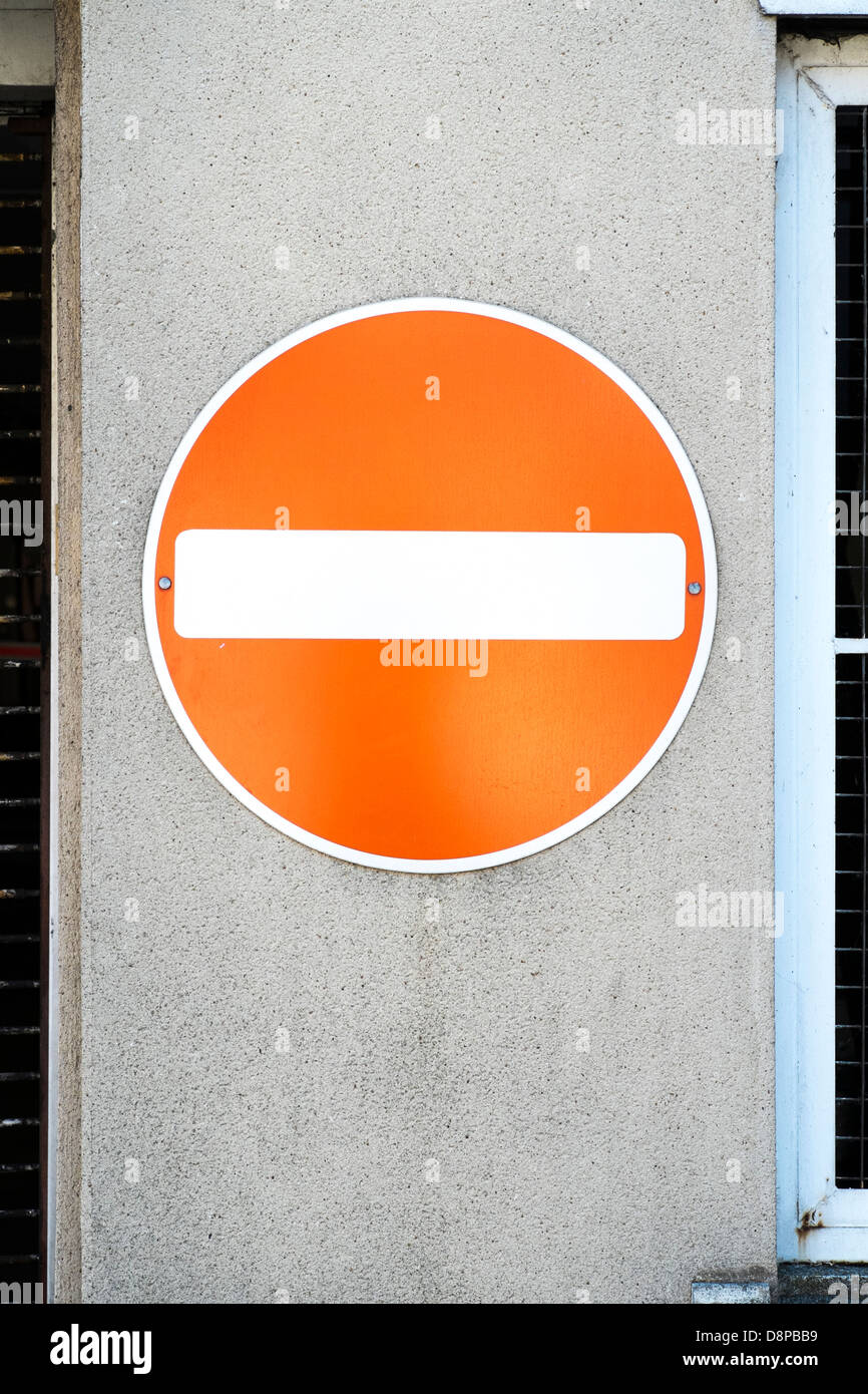 No entry sign attached to wall Stock Photo - Alamy