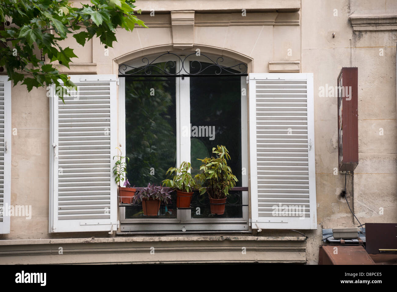 Traditional shutter on window in Paris, France Stock Photo - Alamy