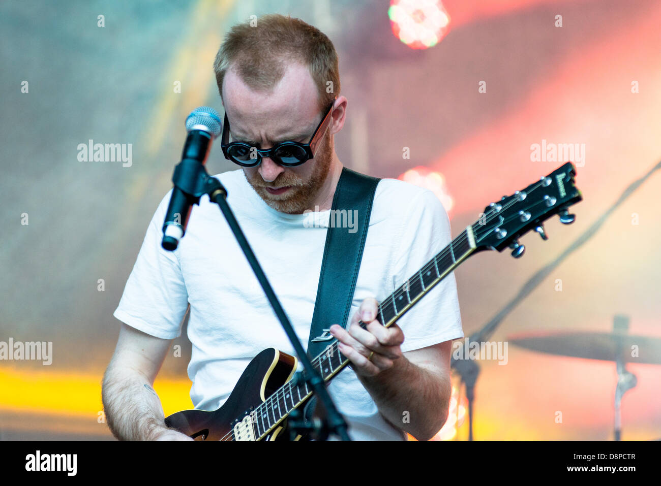 Moscow, Russia. 1st June, 2013. Al Doyle (Hot Chip) playing on Moscow ...