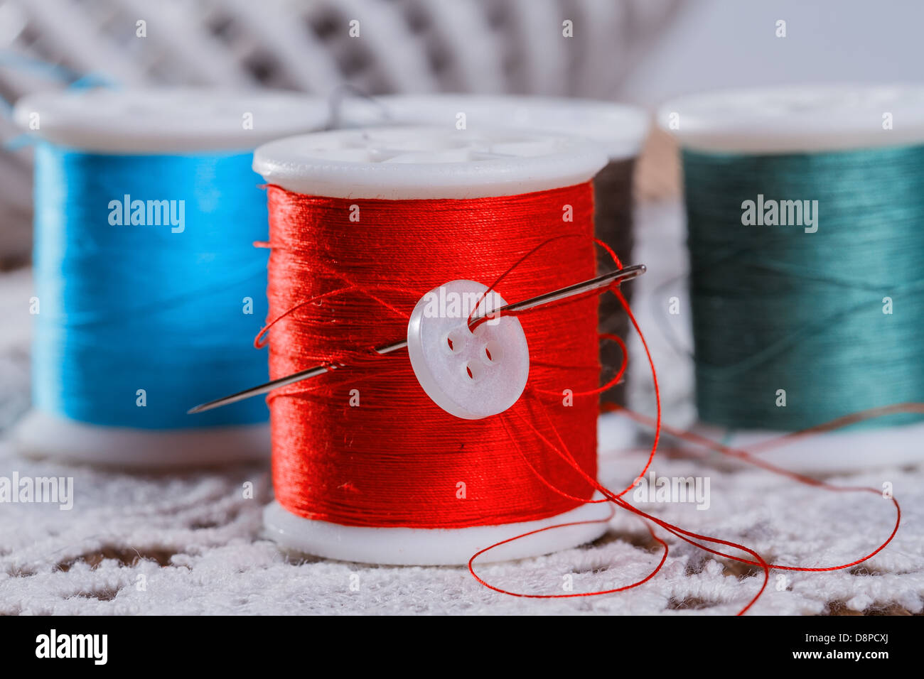 spools of thread Stock Photo - Alamy