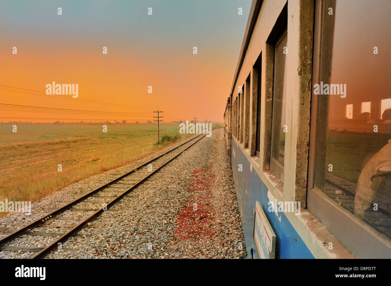 sun rise sunset train Stock Photo - Alamy