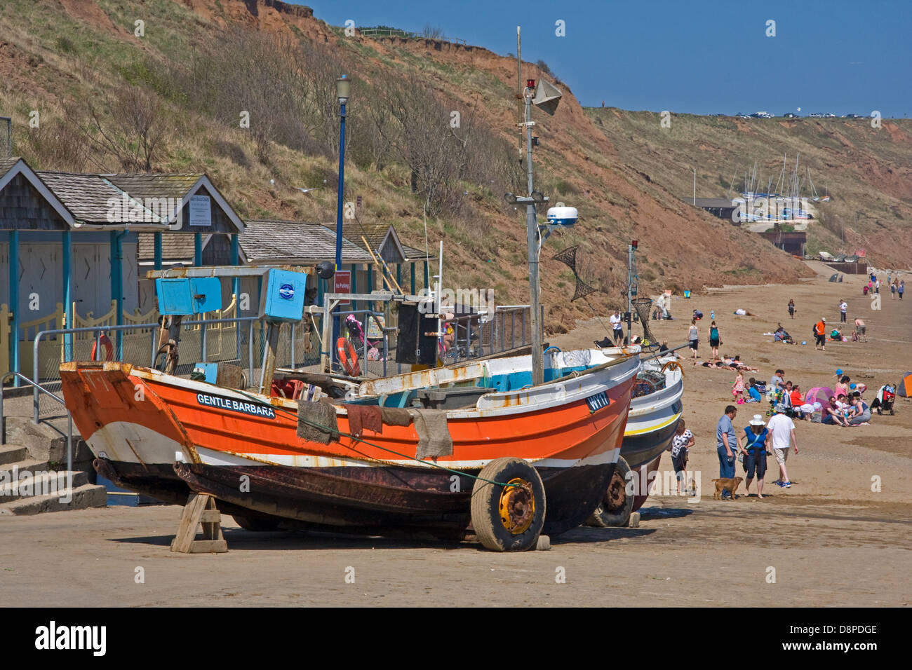 Fishing boats on the Coble Landing, Filey Stock Photo - Alamy