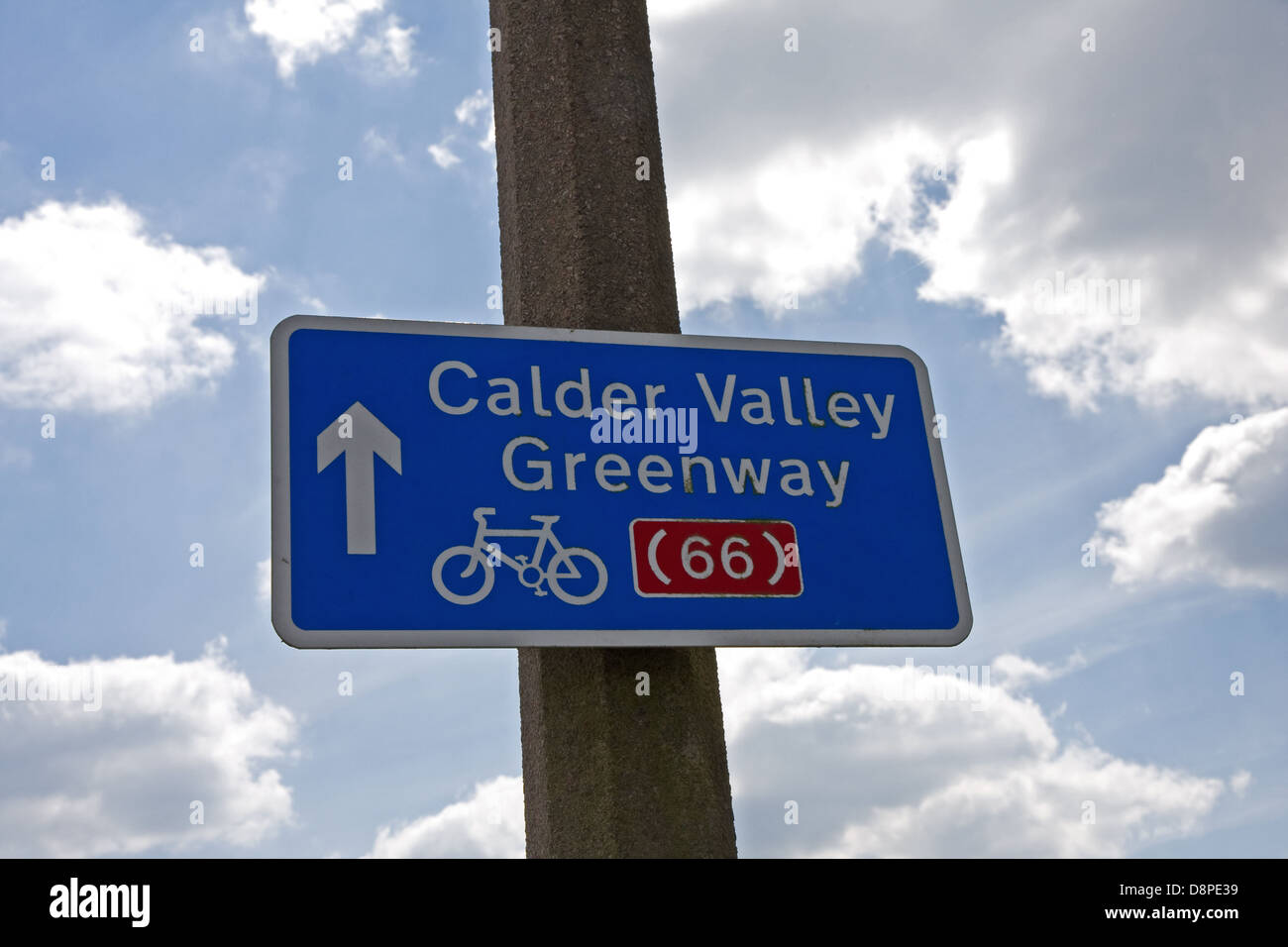 Calder Valley Greenway sign Stock Photo - Alamy