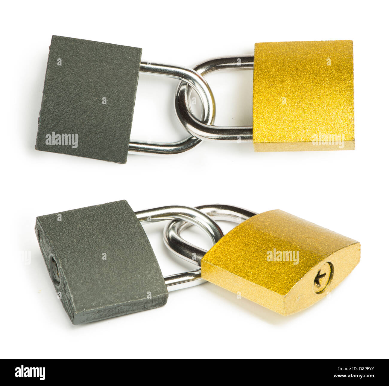 Yellow padlock isolated studio shot Stock Photo - Alamy