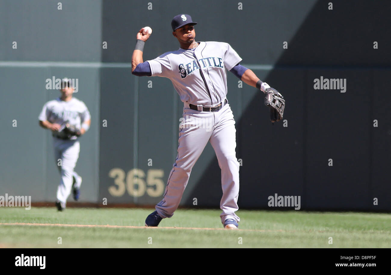 Minneapolis, Minnesota, USA. 2nd June 2013. Seattle Mariners second ...