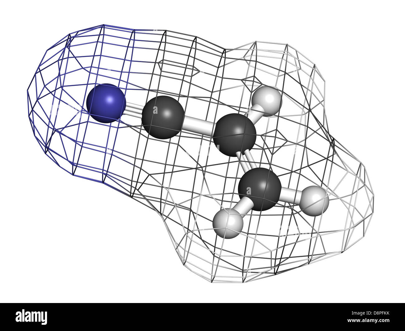 Acrylonitrile molecule, polyacrylonitrile (PAN) and ABS plastic ...