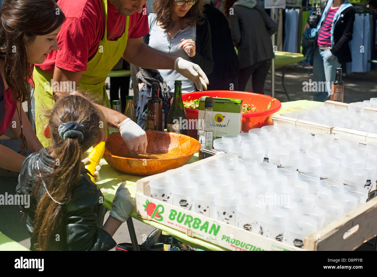 Paris, France - Promoting awareness of food waste that occurs on the ...