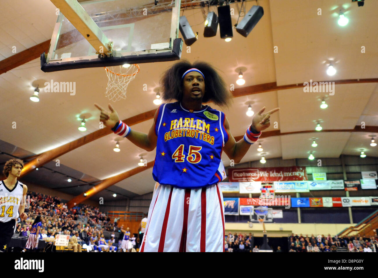 30.05.2013. Nelson,, New Zealand. Harlem Globetrotters "Moose" during ...