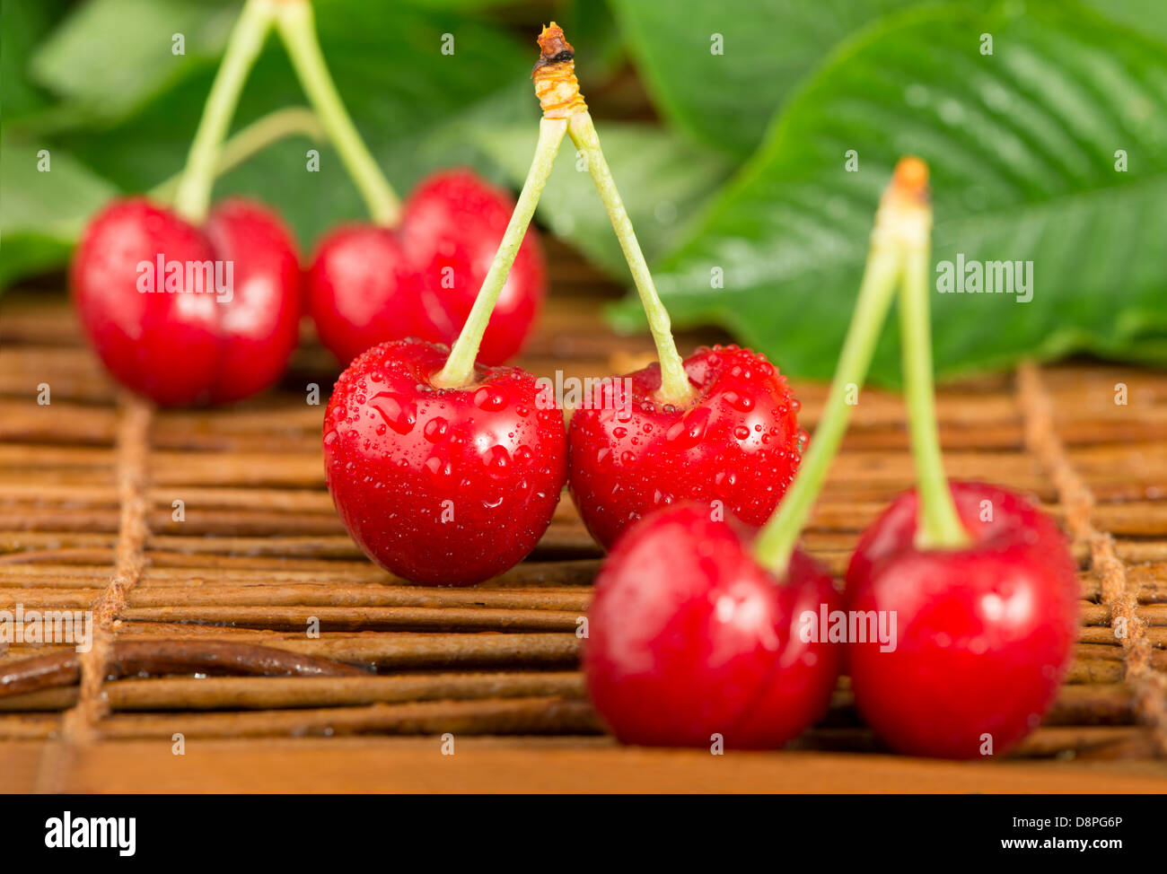 Closeup shot delicious cherries hi-res stock photography and images - Alamy