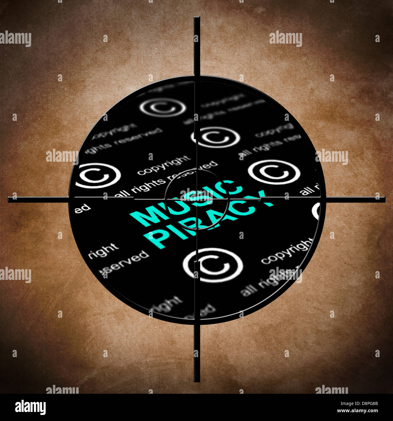 Music piracy text in target Stock Photo - Alamy