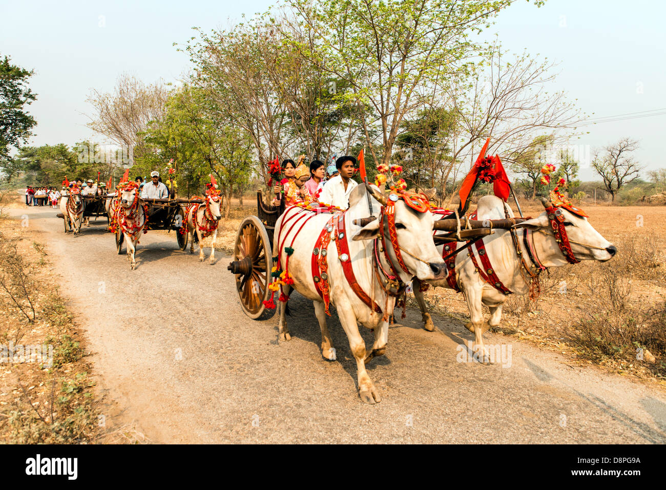 Buddhist monk initiation ceremony in a village near Bagan Burma Myanmar ...