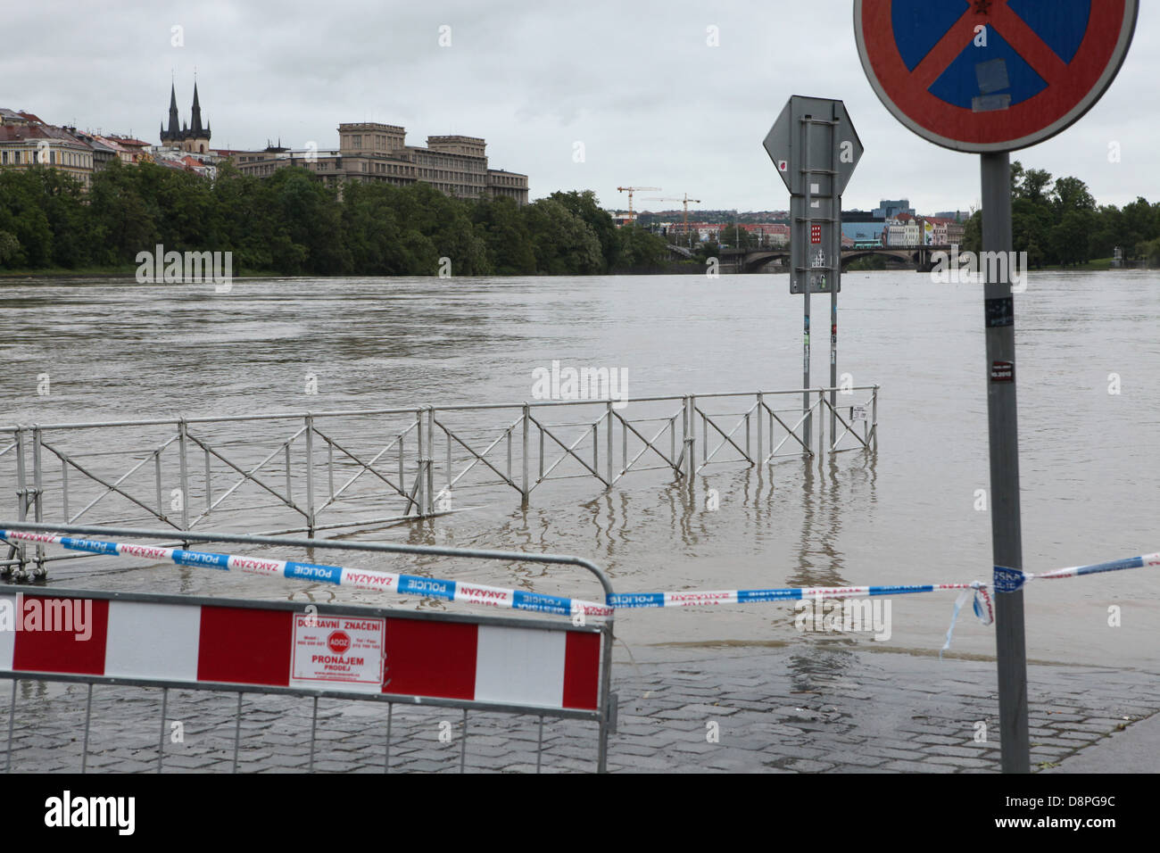 Flood in Prague, Czech Republic, on June 2, 2013. The flooded Vltava ...