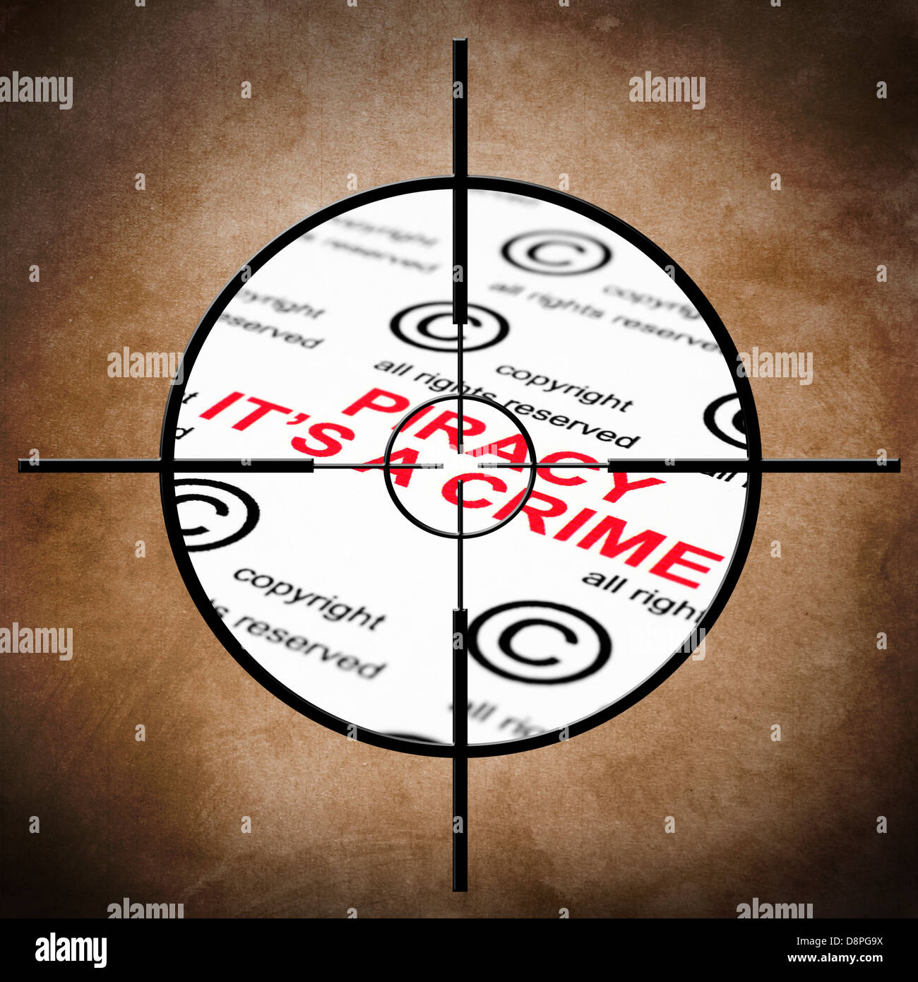 Piracy it's a crime text on target Stock Photo - Alamy