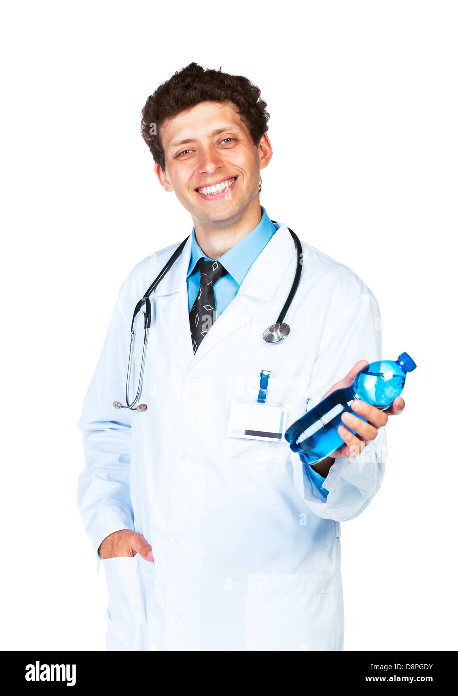 Doctor holding medicine bottle stethoscope hi-res stock photography and ...