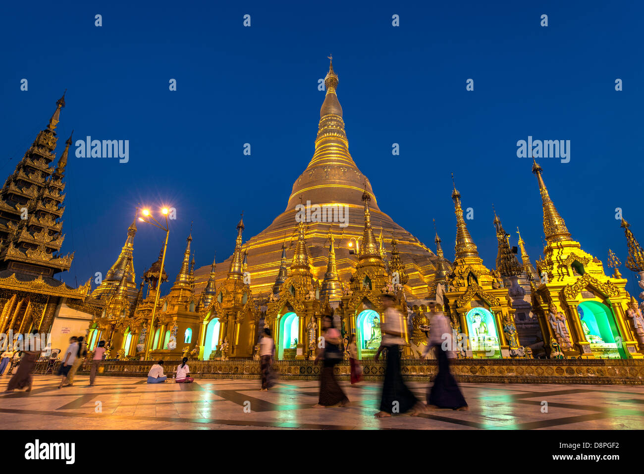Shwedagon Pagoda or Great Dagon Pagoda or Golden Pagoda Yangon (Rangoon ...