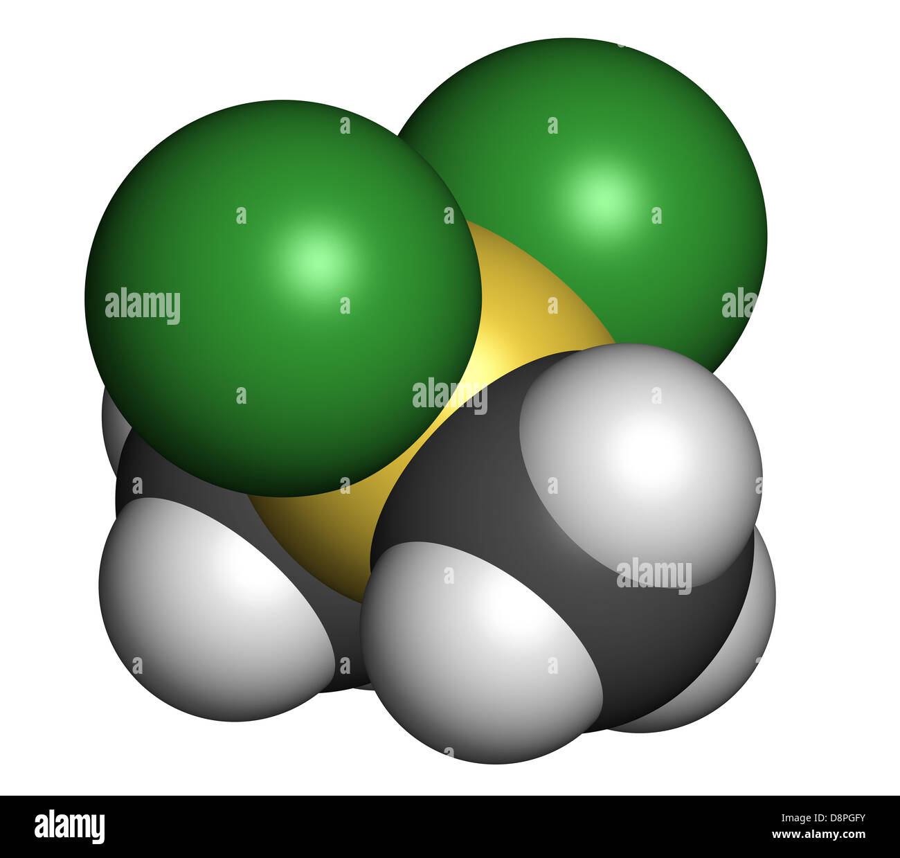 Dimethyldichlorosilane molecule, the precursor of polydimethylsiloxane ...