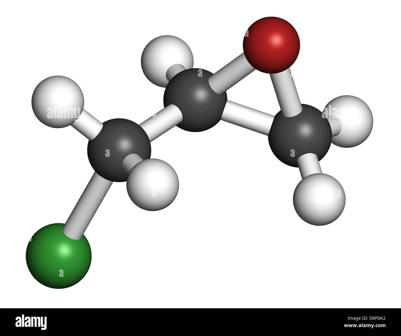 epichlorohydrin (ECH) epoxy resin building block. Atoms are represented ...