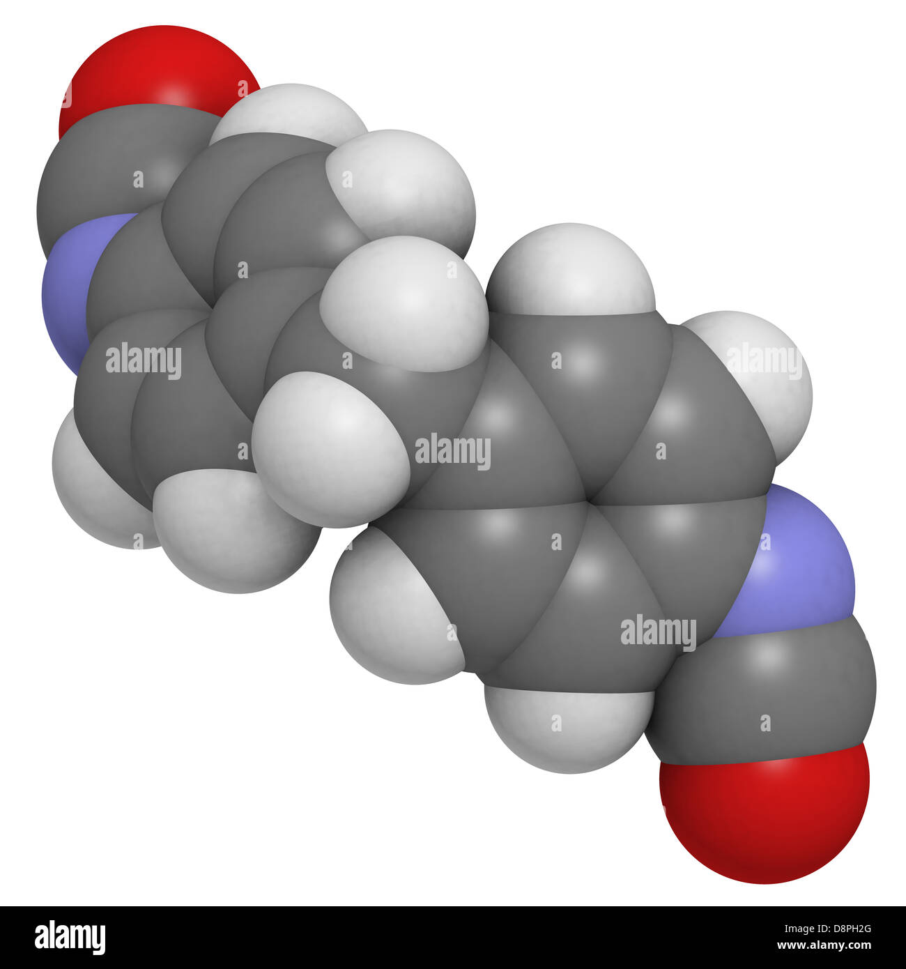 Methylene diphenyl diisocyanate molecule (MDI), polyurethane (PU ...