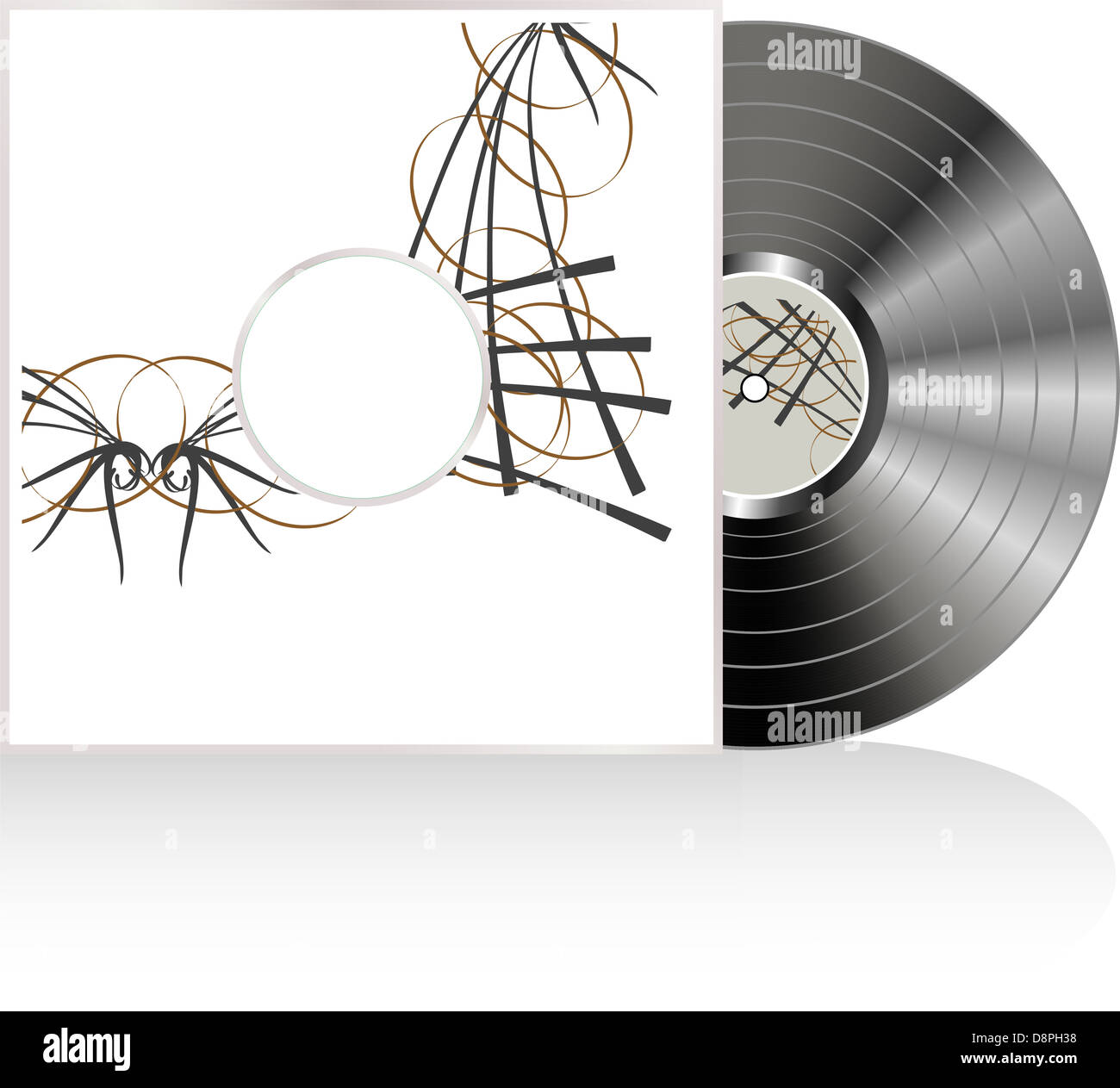 Black vinyl disc with abstract calligraphic cover Stock Photo - Alamy