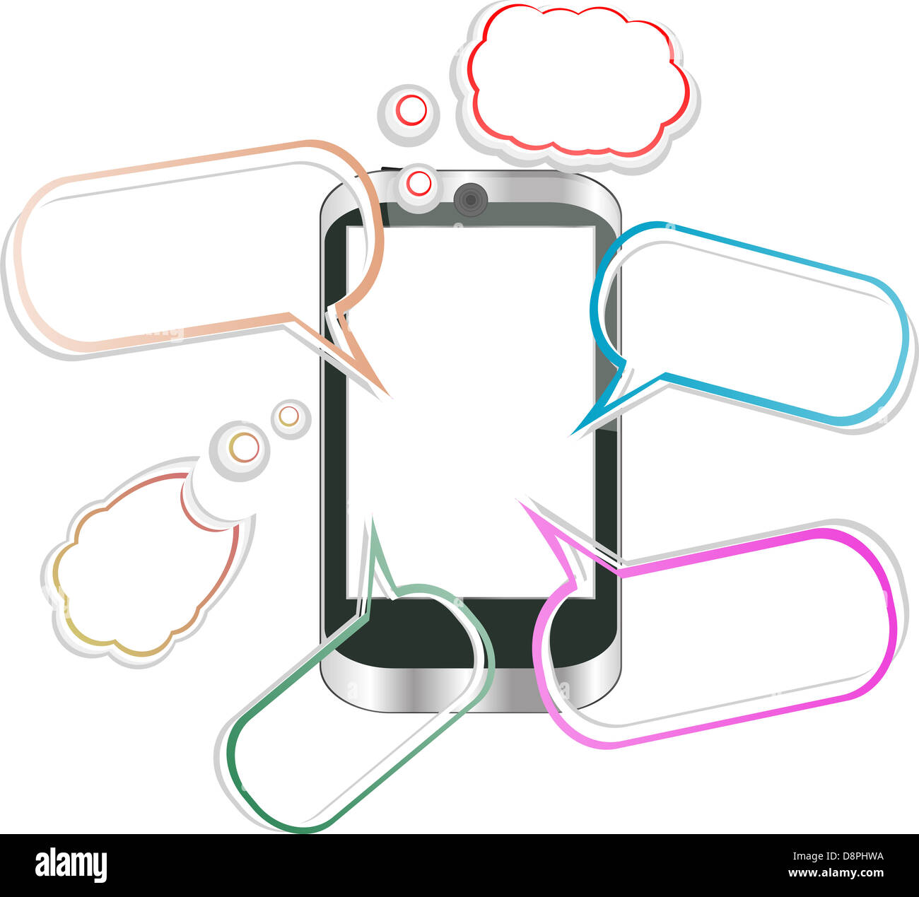 Modern mobile smart phone. Sending and Receiving SMS Messages Stock ...