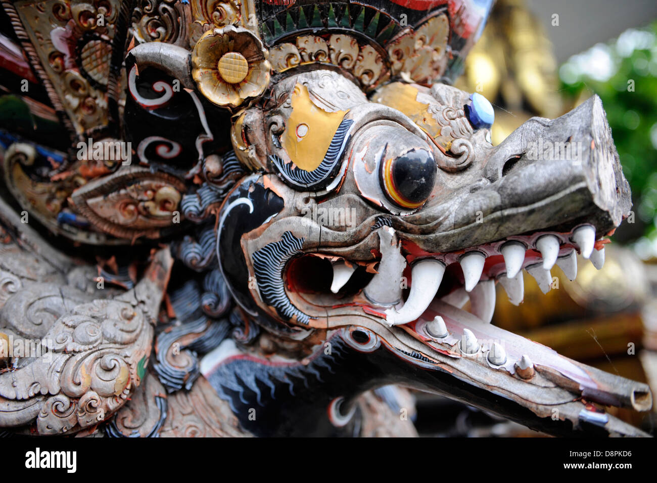 Vintage Asian Dragon statue wooden statuary art artwork Stock Photo - Alamy
