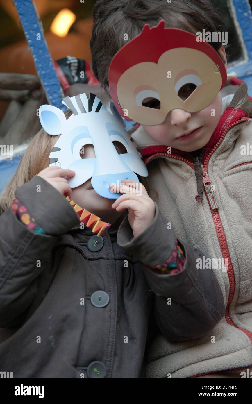 Children wearing animal masks, portrait Stock Photo - Alamy