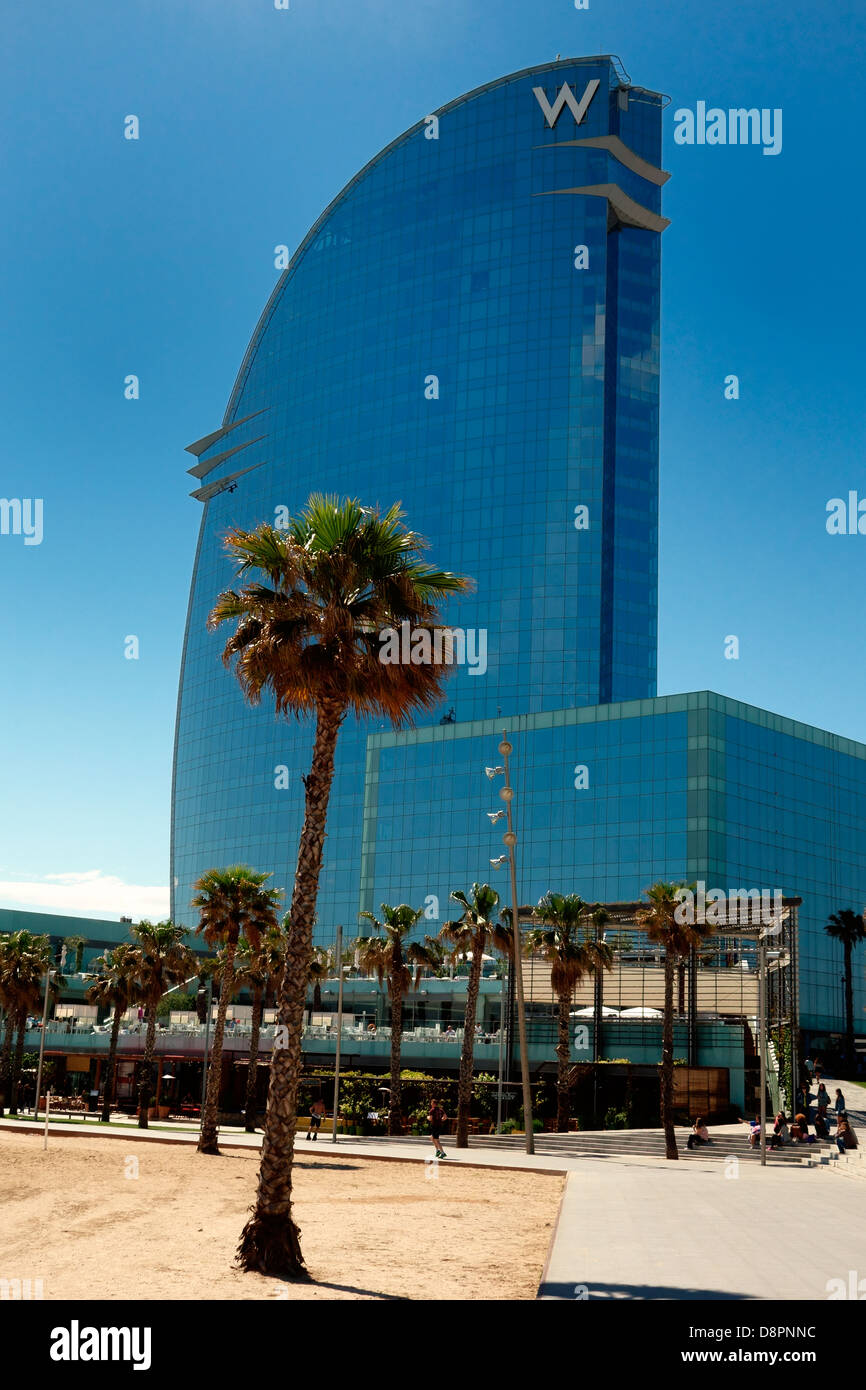 The modern high rise W hotel Barcelona Stock Photo - Alamy