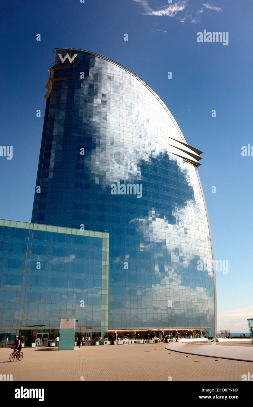 The modern high rise W hotel Barcelona Stock Photo - Alamy