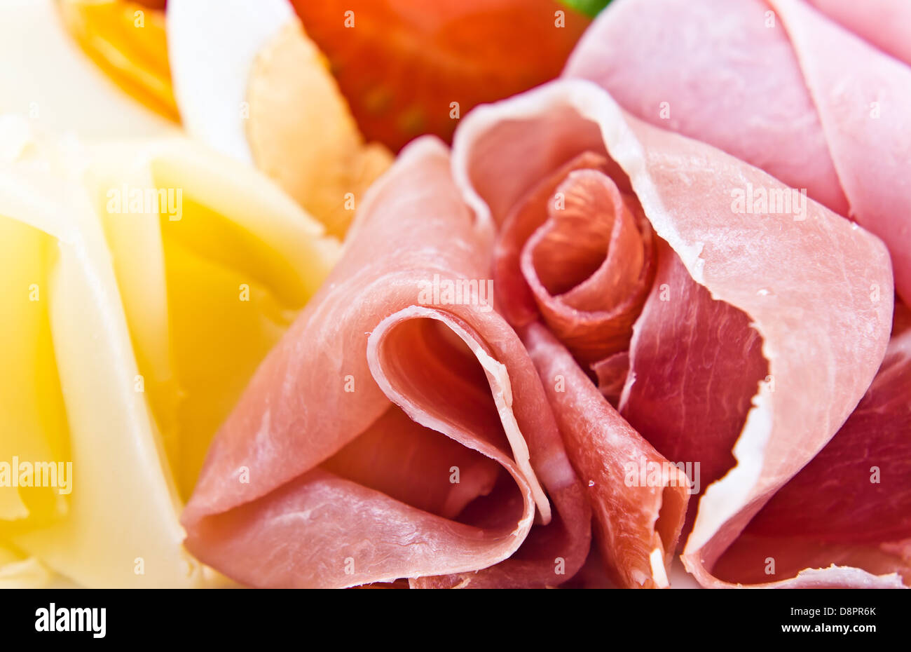 ham and cheese , macro shot , focus on a center Stock Photo - Alamy