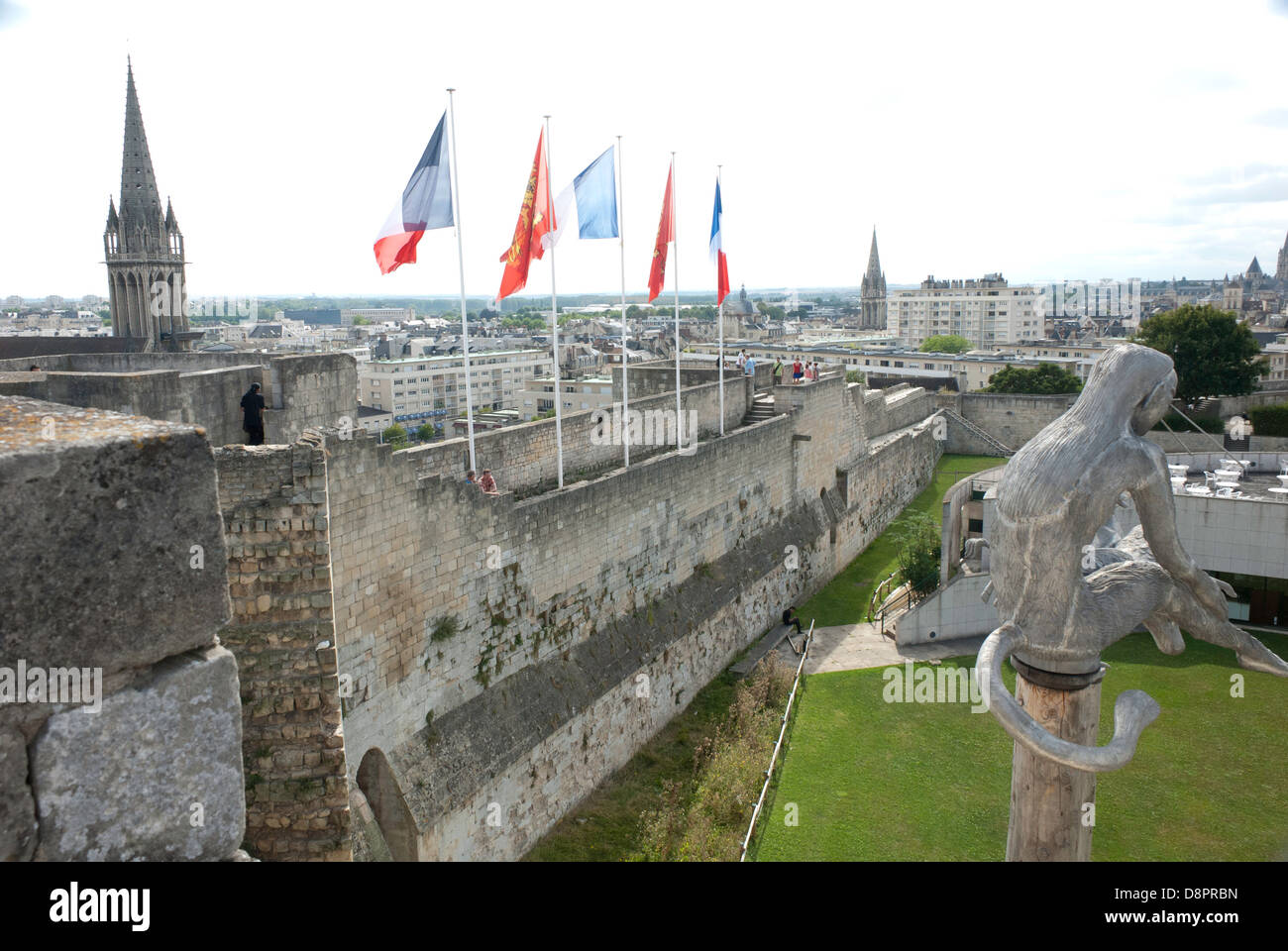 South Wall of the Chateau du Caen, the fortress in Caen, Normandy ...