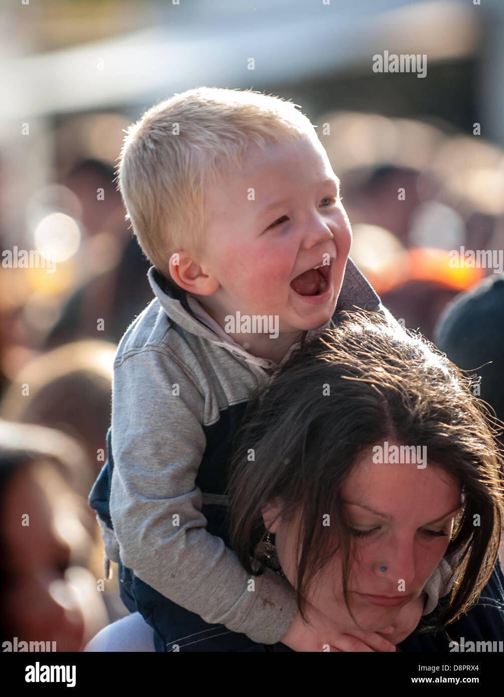 The audience dancing to N.U.M.B at the Exeter Respect Festival 2013 in ...