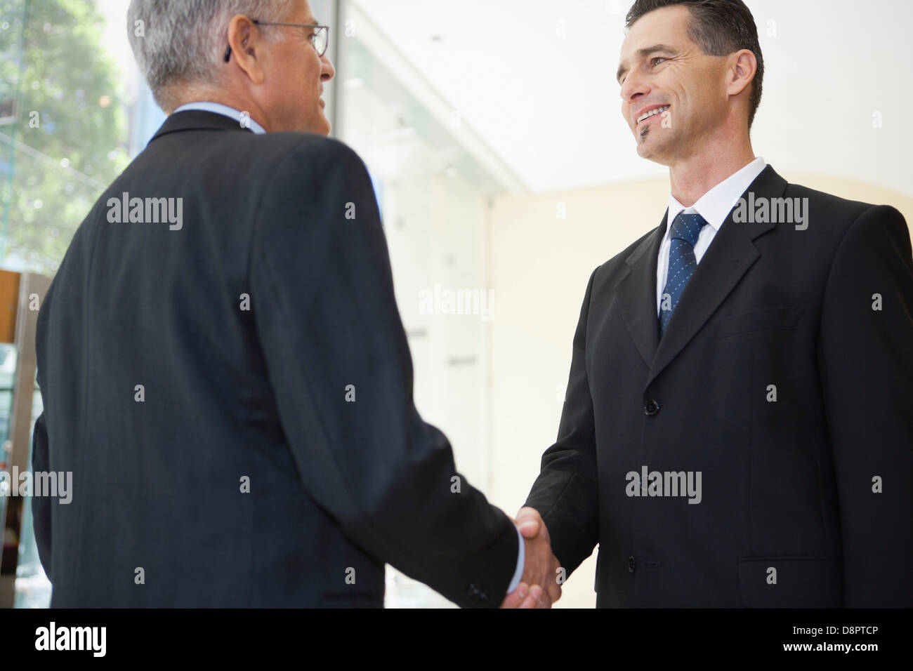 Two mature businessmen shake hands hi-res stock photography and images - Alamy