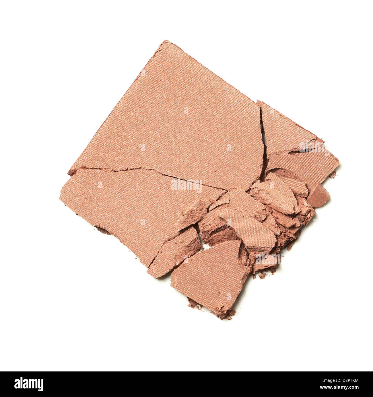 Crushed makeup compact powder cut out onto a white background Stock ...