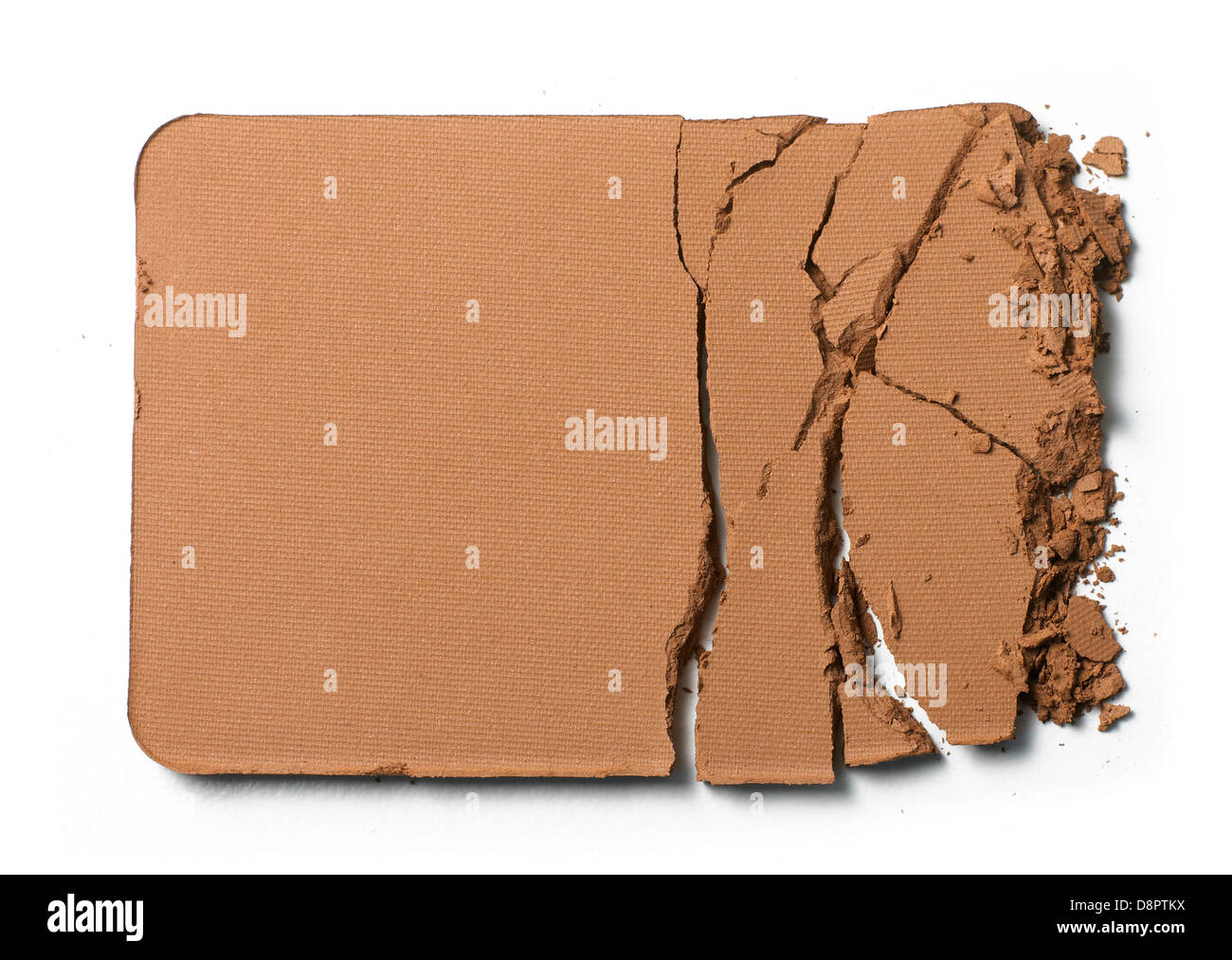 Crushed makeup compact powder cut out onto a white background Stock ...