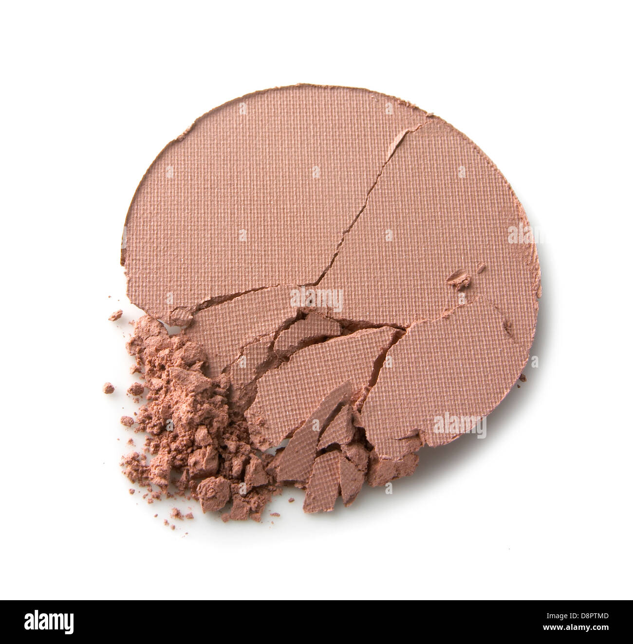 Crushed makeup compact powder cut out onto a white background Stock ...