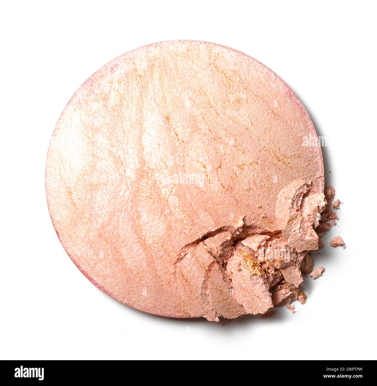 Crushed makeup compact powder cut out onto a white background Stock ...