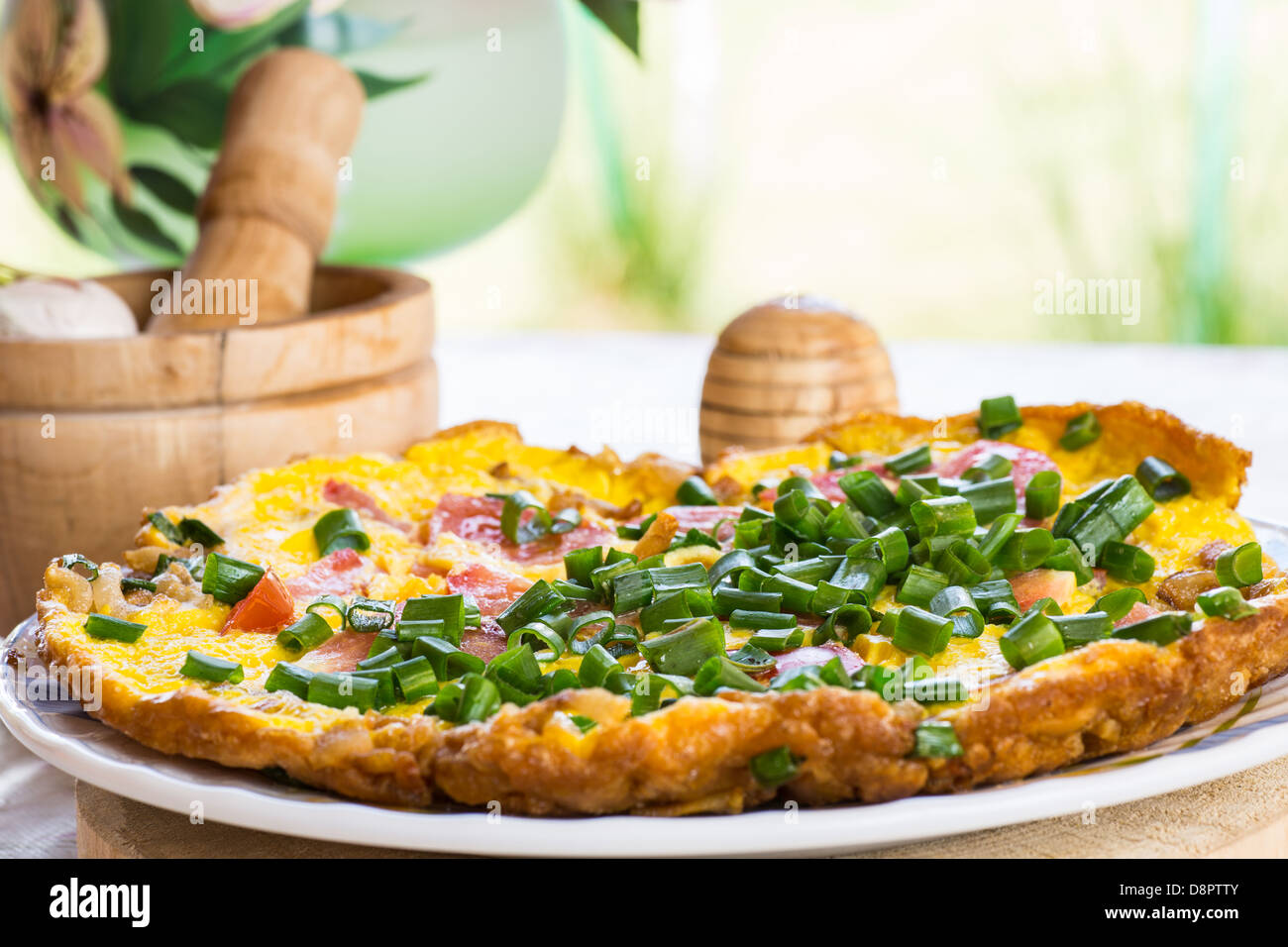 Omelette with vegetables Stock Photo - Alamy