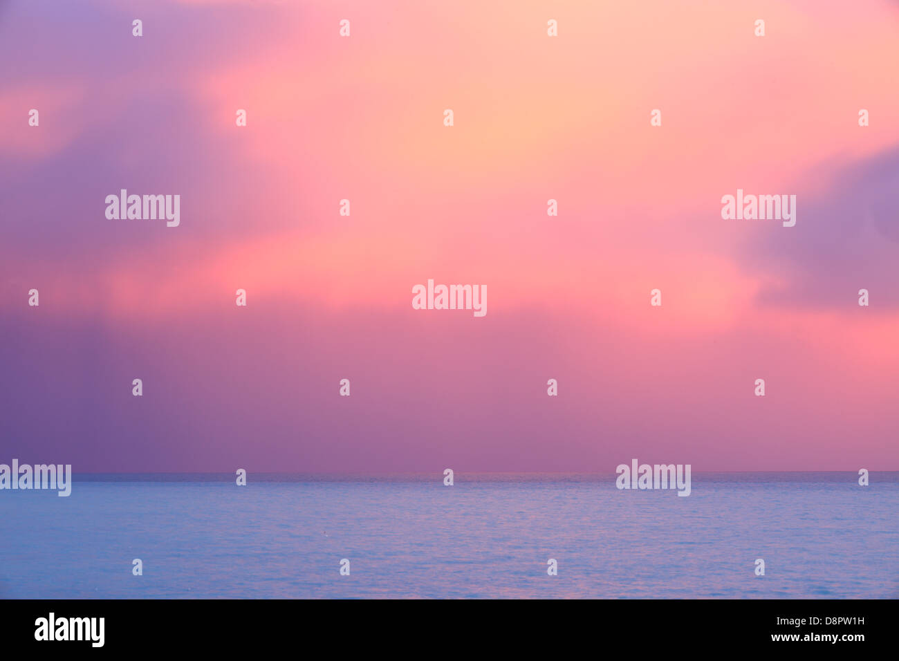 Sunset above the Baie des Anges in Nice Stock Photo - Alamy