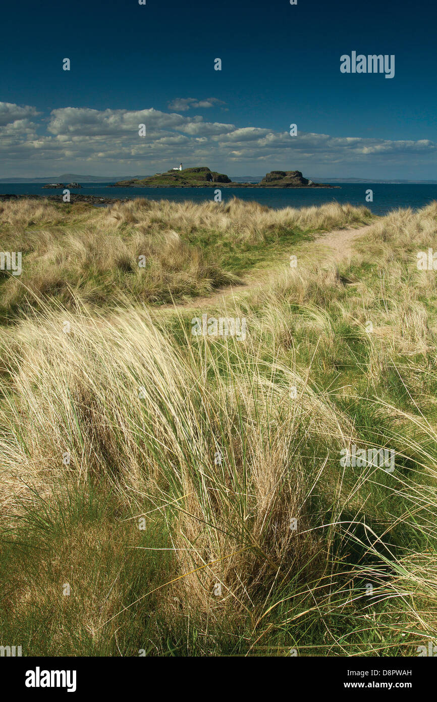 Fidra Lighthouse near Yellowcraigs, East Lothian Stock Photo - Alamy