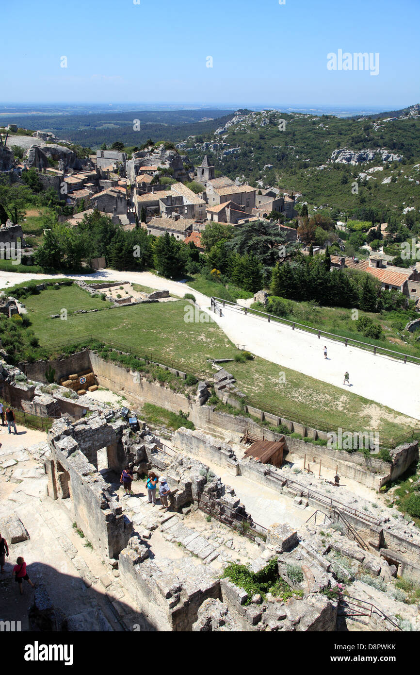 The ruins of the medieval castle of Les Baux de Provence in the ...