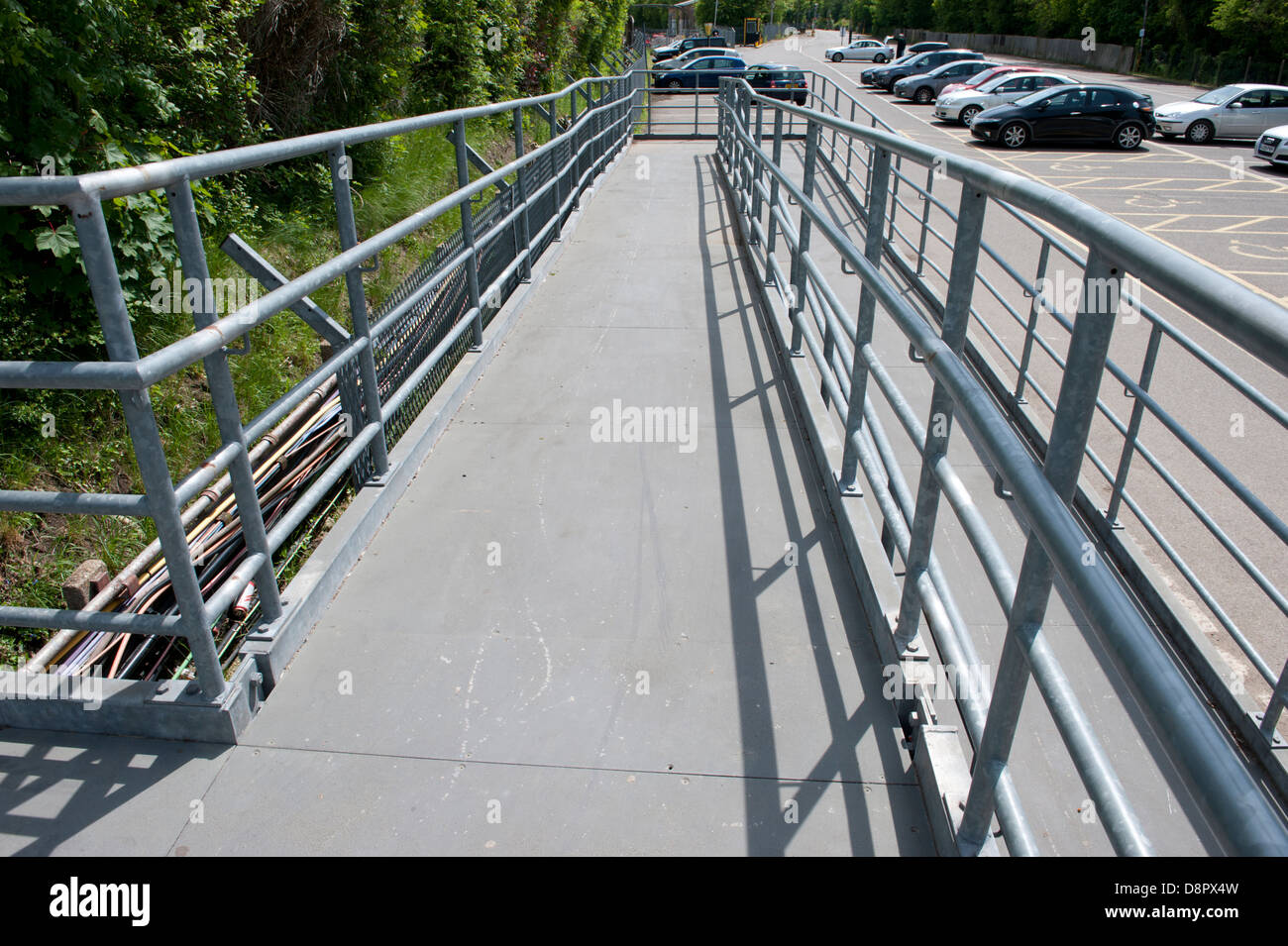 A large and lengthy ramp installed at Chorleywood railway station to ...