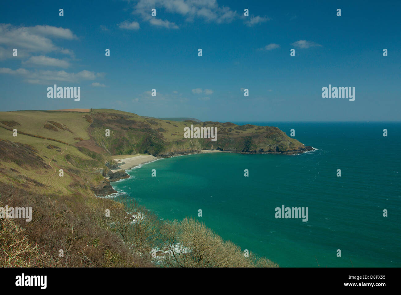 Lantic Bay near Polruan, Cornwall Stock Photo - Alamy