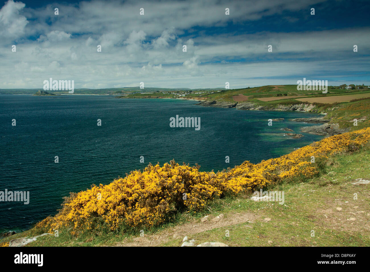 St Michael's Mount and Mounts Bay from Cudden Point near Perranuthnoe ...