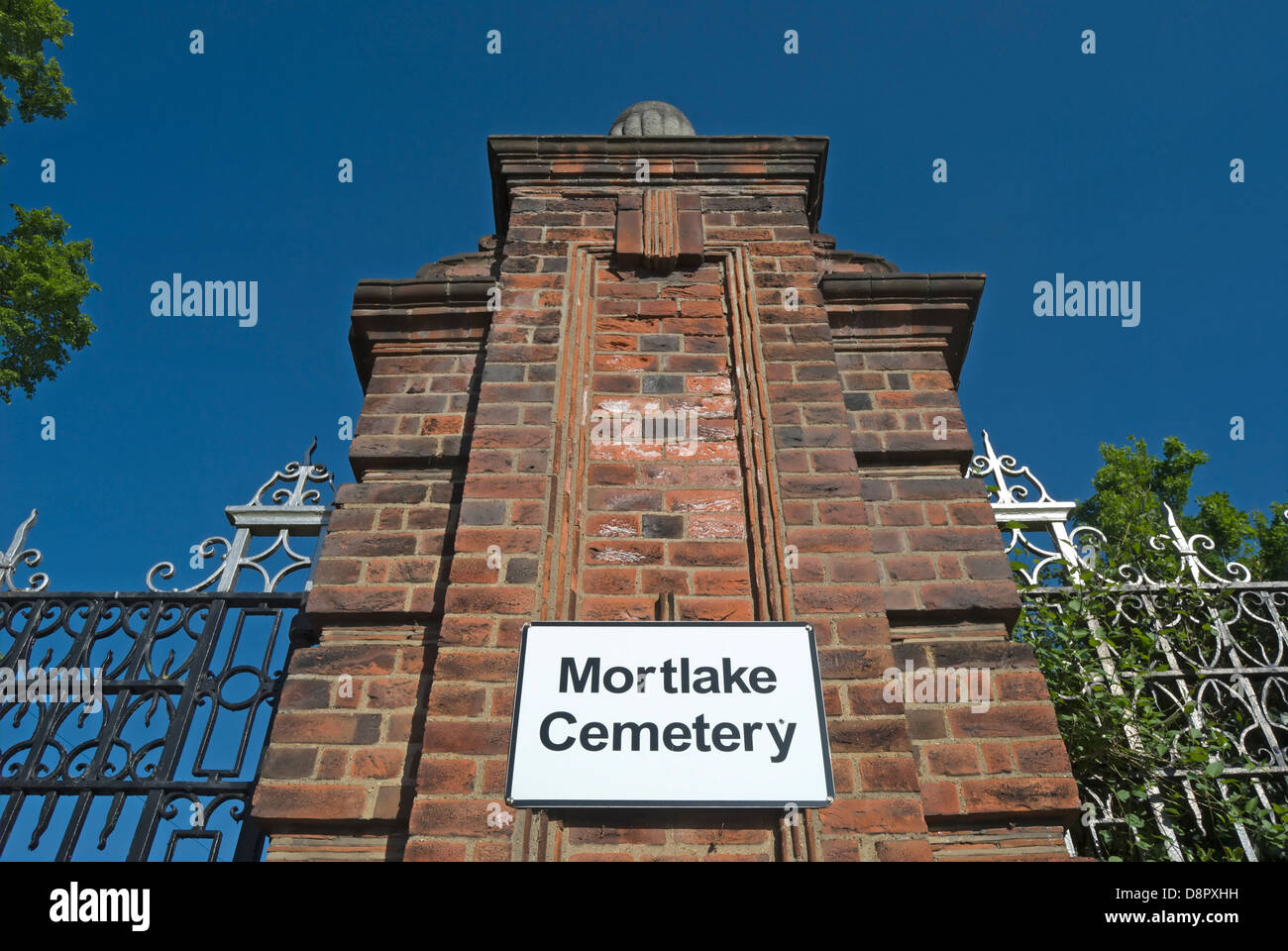 entrance sign at mortlake cemetery, southwest london, england Stock ...