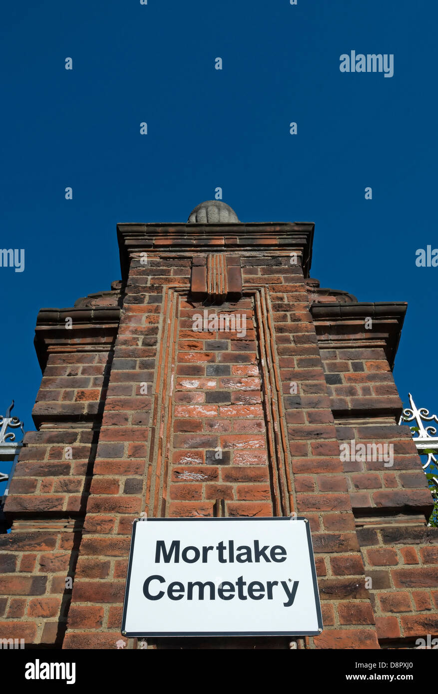 entrance sign at mortlake cemetery, southwest london, england Stock ...