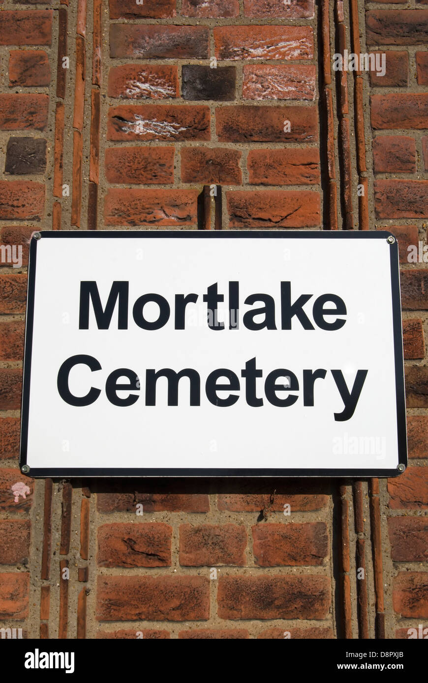 entrance sign at mortlake cemetery, southwest london, england Stock ...