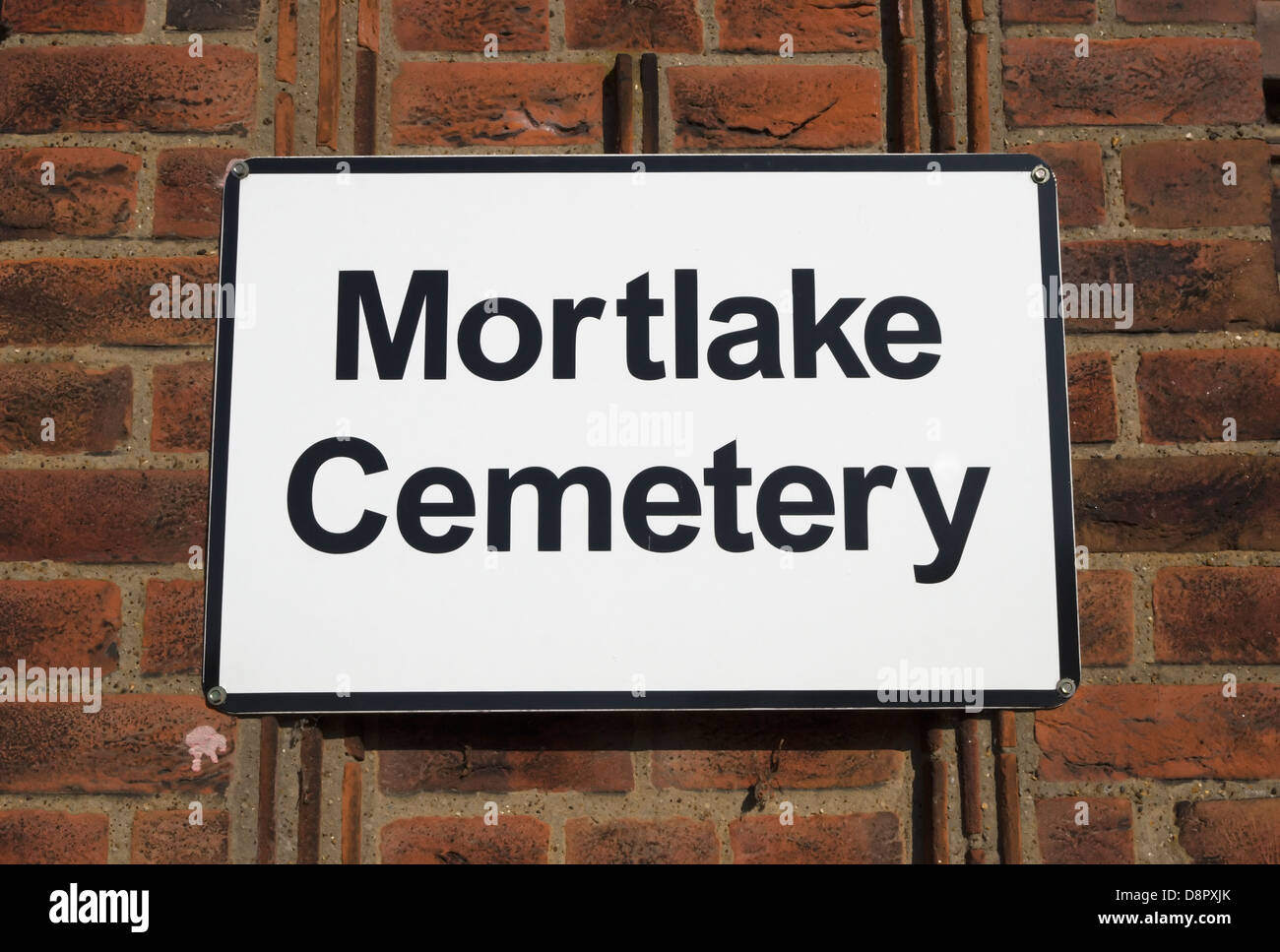 entrance sign at mortlake cemetery, southwest london, england Stock ...